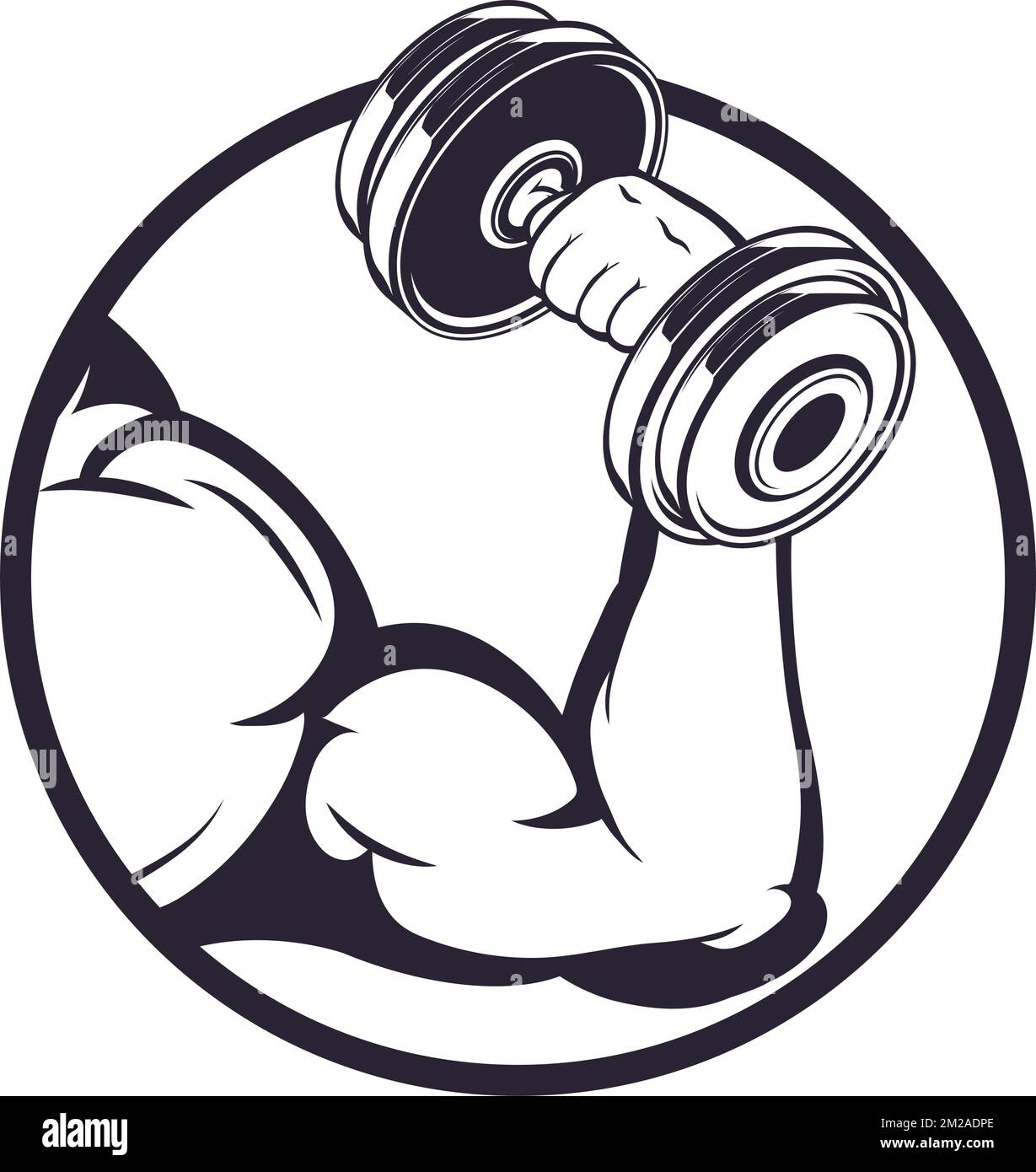 strong arm lifting dumbbell equipment Stock Vector Image & Art - Alamy