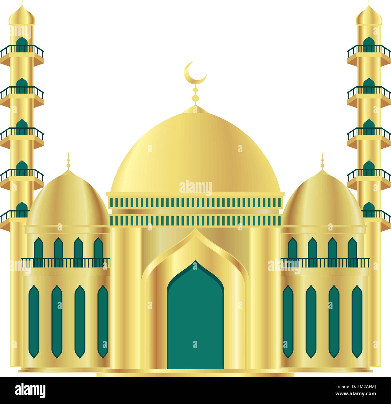 muslim mosque golden facade traditional icon Stock Vector Image & Art ...