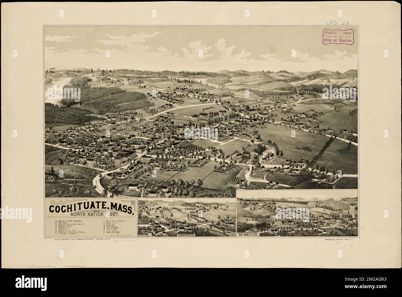 Cochituate, Mass. and North Natick, 1887 , Cochituate Mass., Aerial ...
