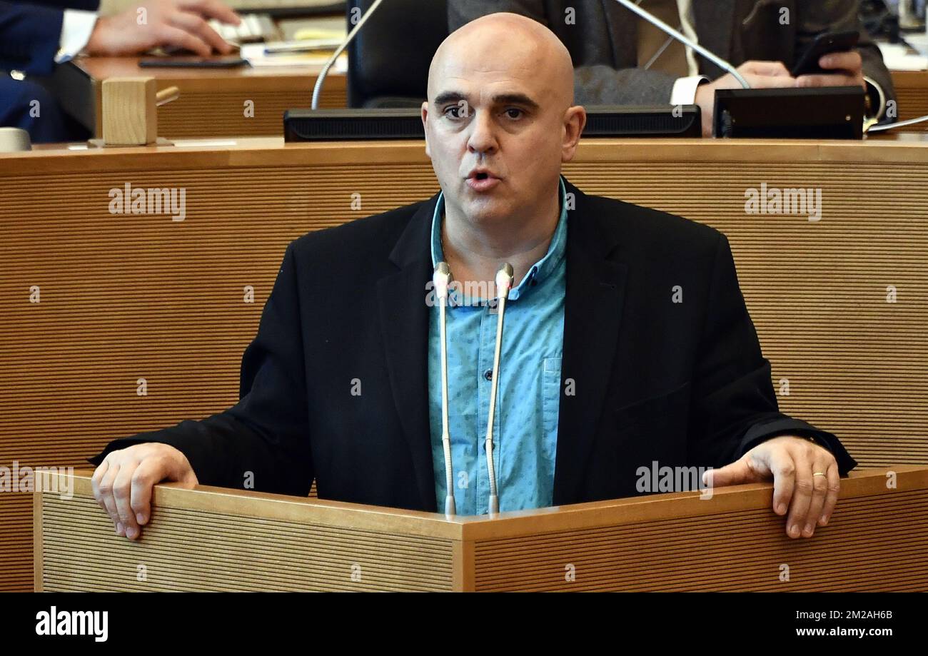cdH's Francois Desquesnes pictured during a plenary session of the ...