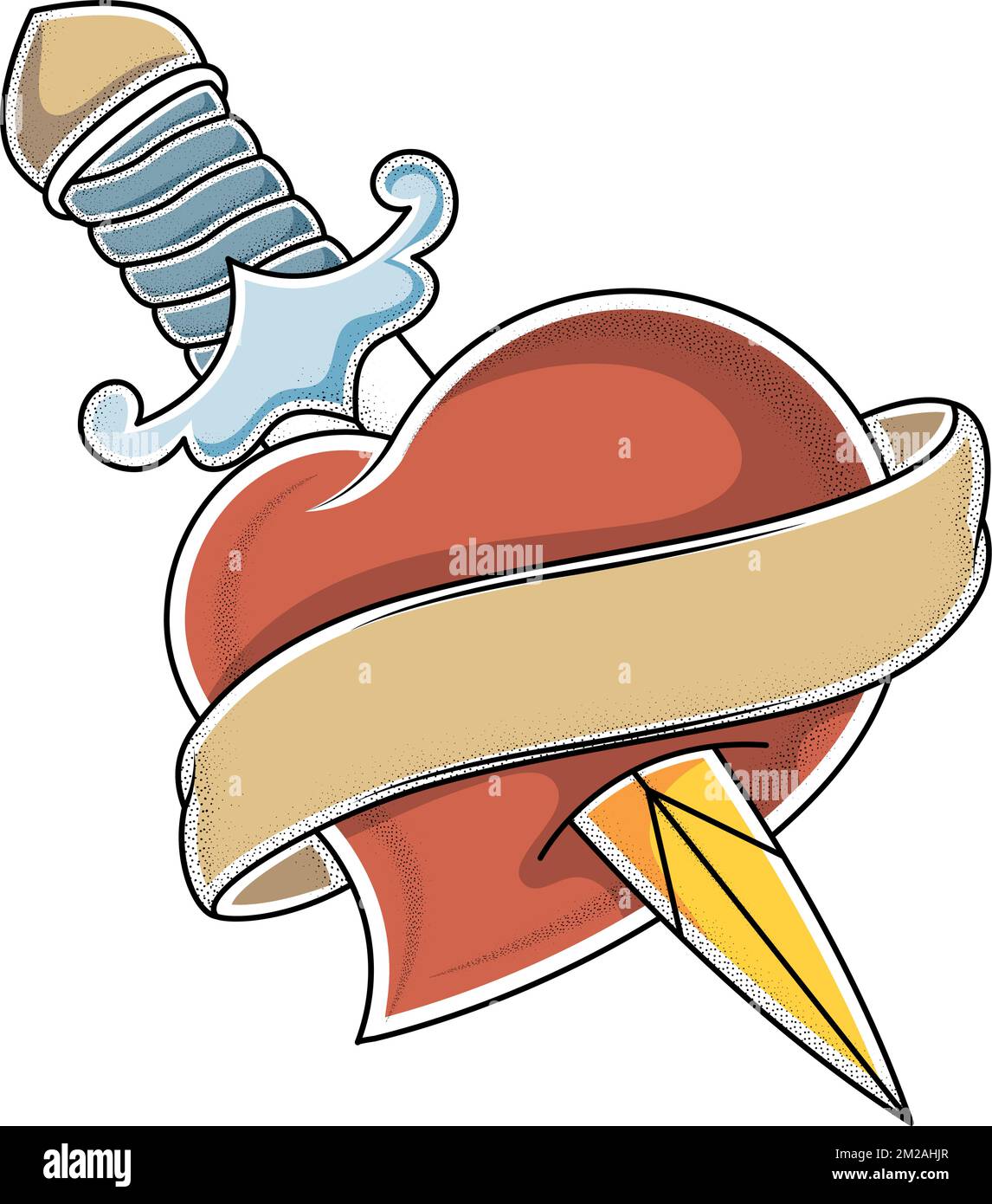 heart with dagger old school tattoo icon Stock Vector Image & Art - Alamy