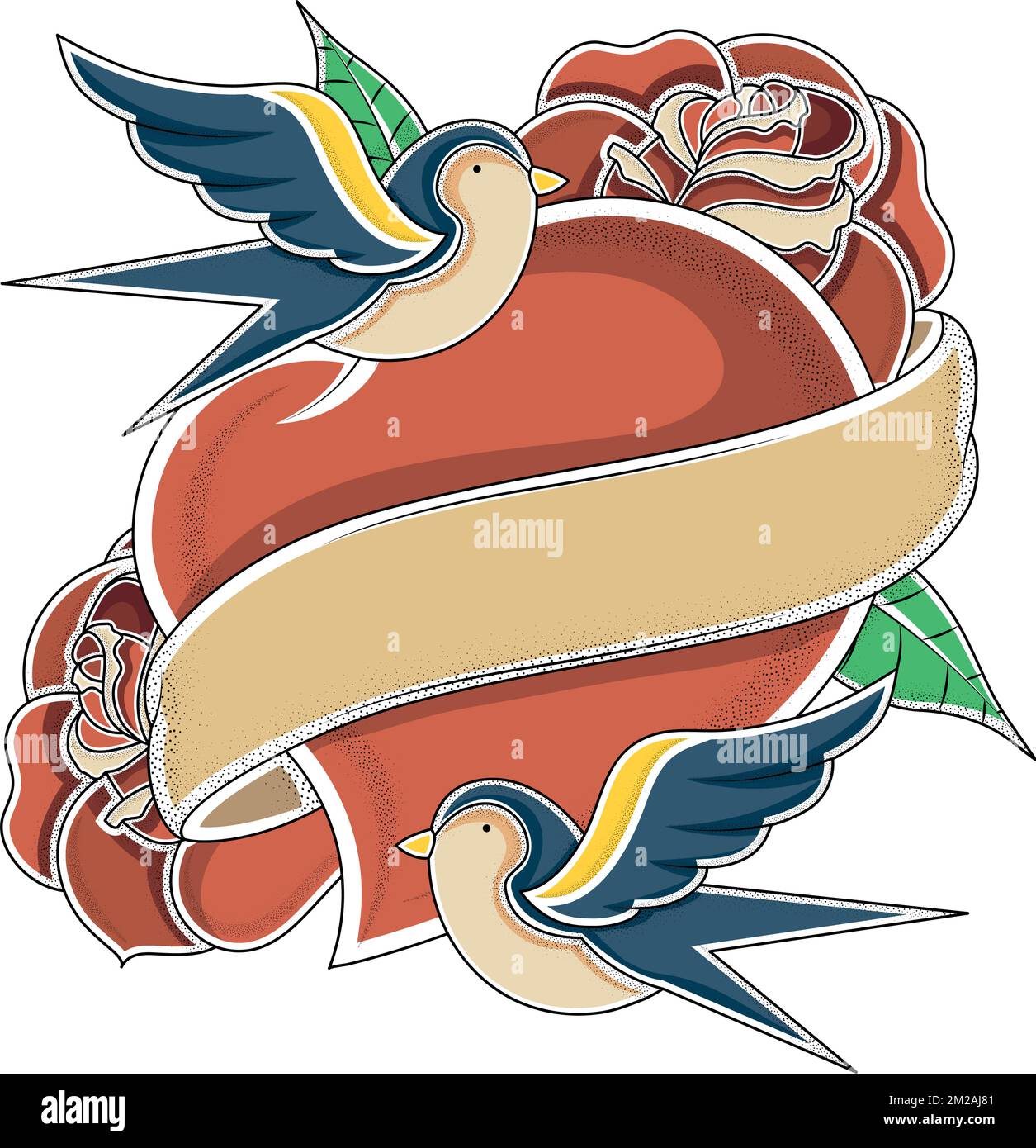 swallows and heart tattoo icon Stock Vector Image & Art - Alamy