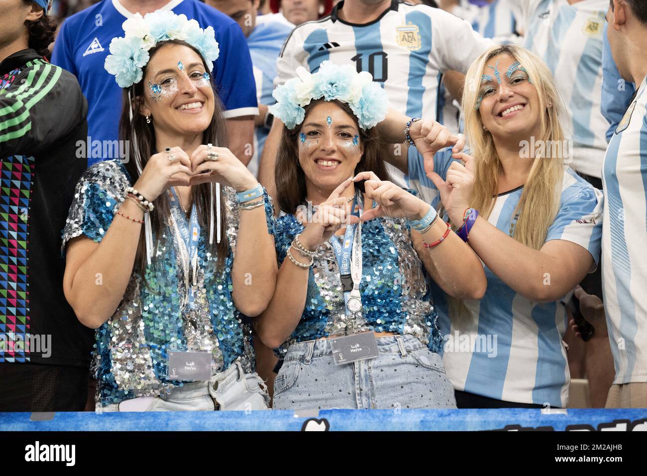 Argentinian fans during the FIFA World Cup Qatar 2022 semi-final match ...
