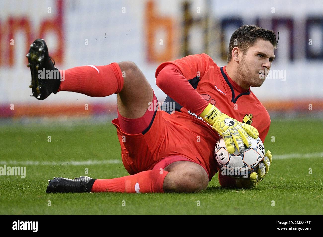 Lierse's goalkeeper Patrick Rakovsky pictured in action during a soccer ...