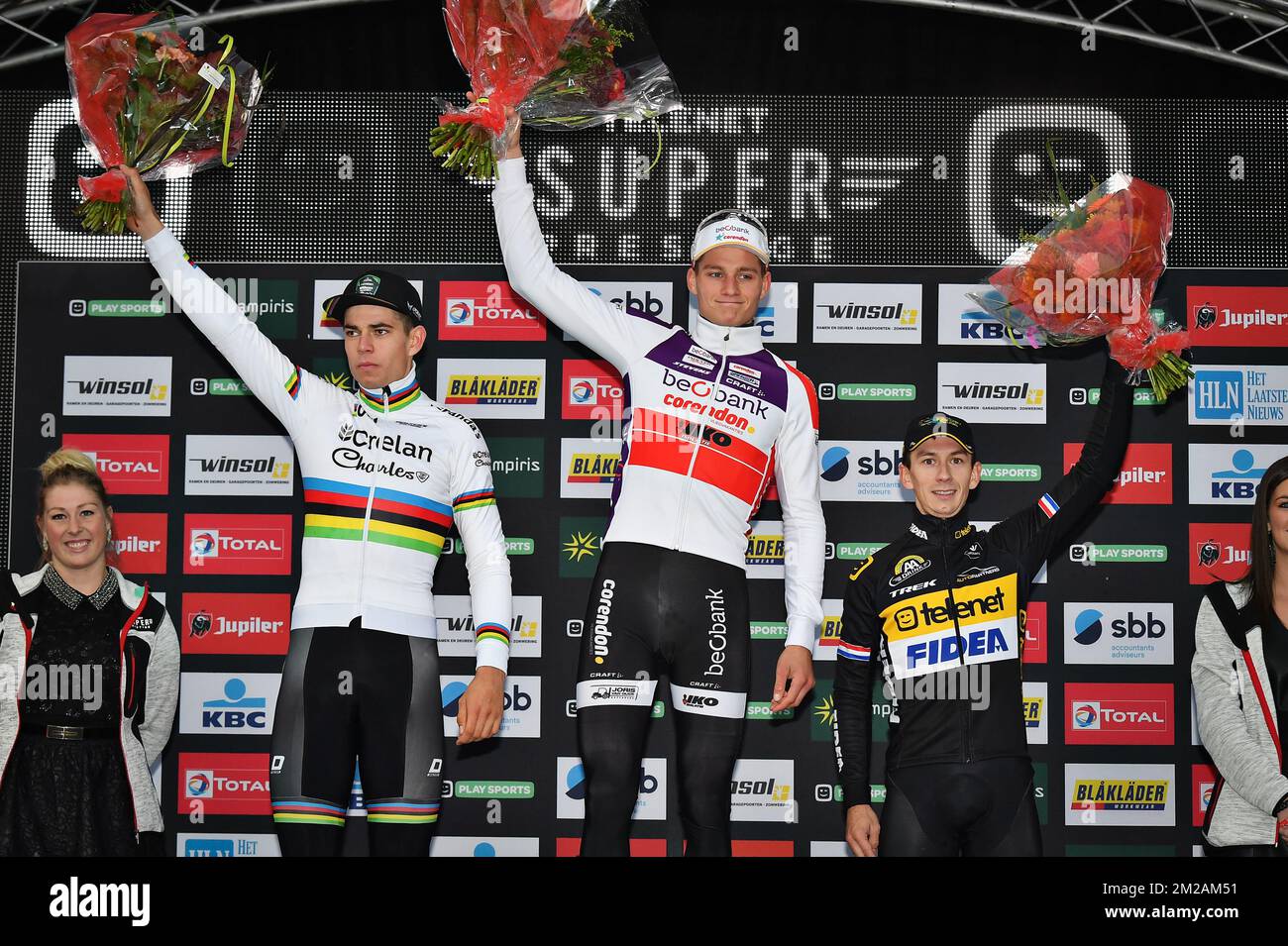 Belgian world champion Wout Van Aert, Dutch Mathieu Van Der Poel and ...