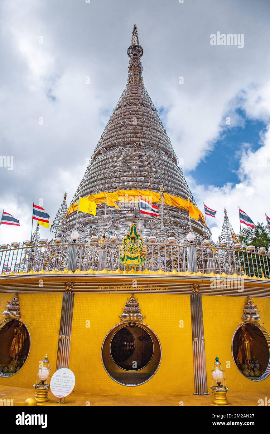 Phra Maha Chedi Tripob Trimongkol steel pagoda in Hat Yai, Songkhla ...