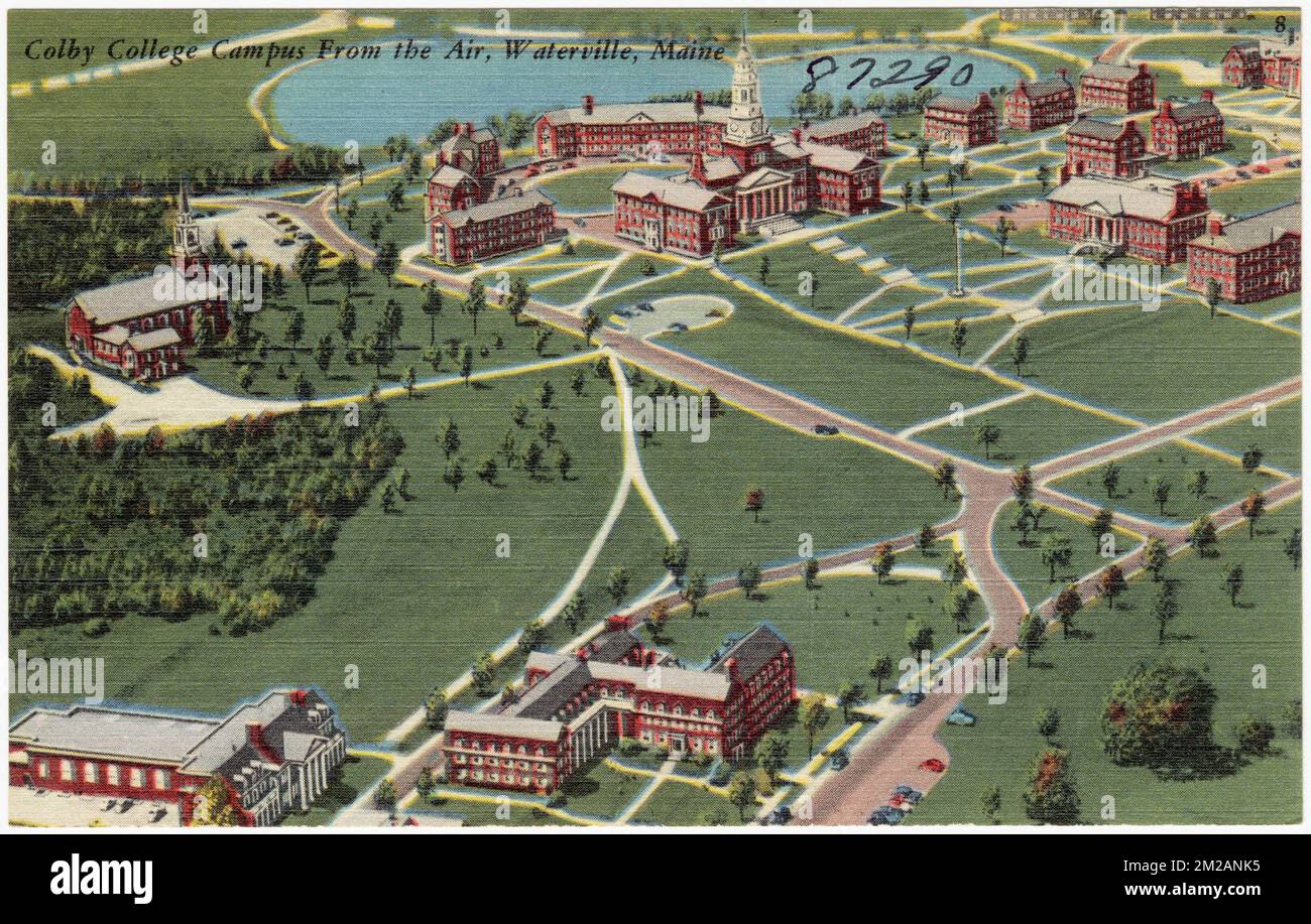 Colby College Campus from the air, Waterville, Maine , Universities ...