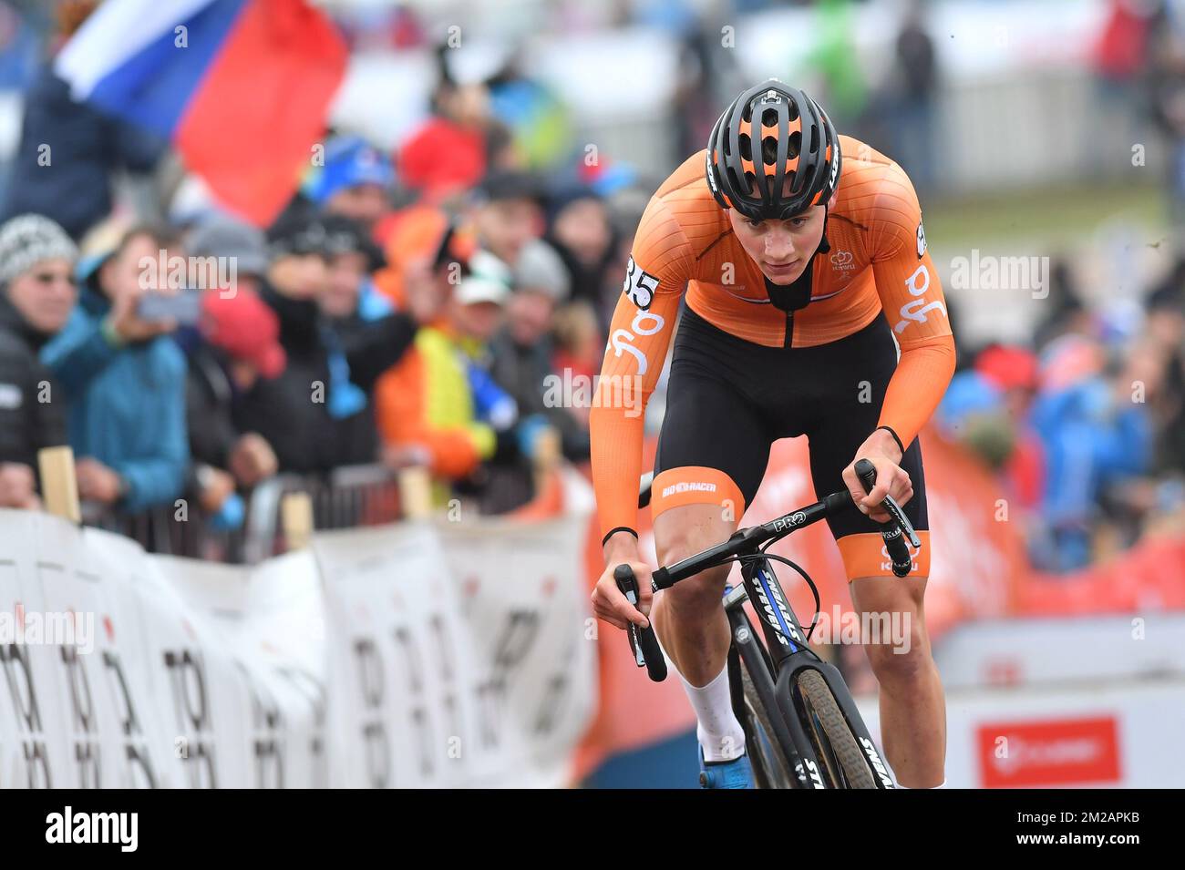Dutch Mathieu Van Der Poel pictured in action during the men elite race ...