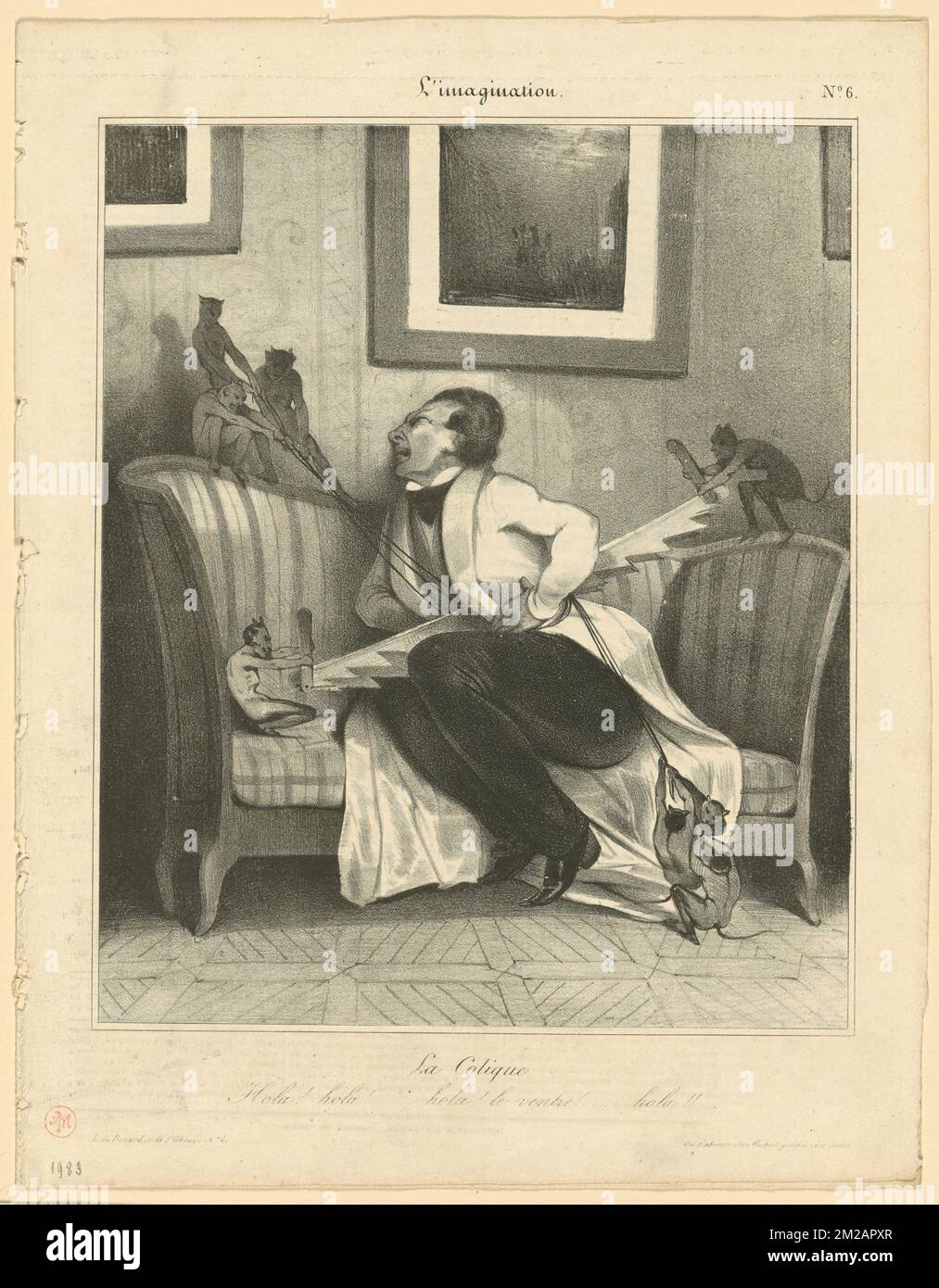 La colique. Honoré Daumier (1808-1879). Lithographs Stock Photo - Alamy