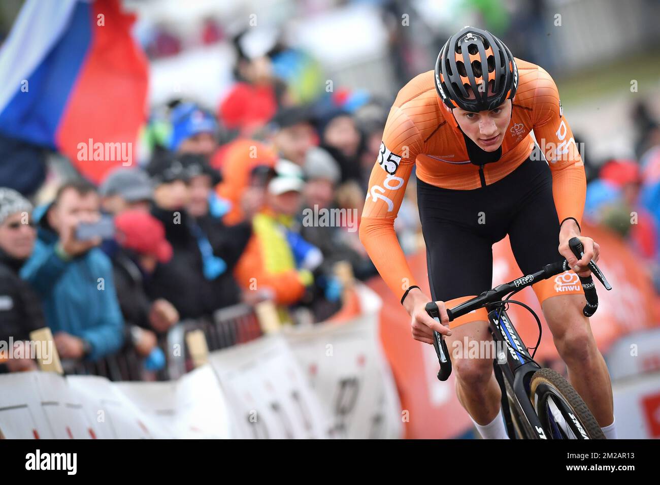 Dutch Mathieu Van Der Poel pictured in action during the men elite race ...