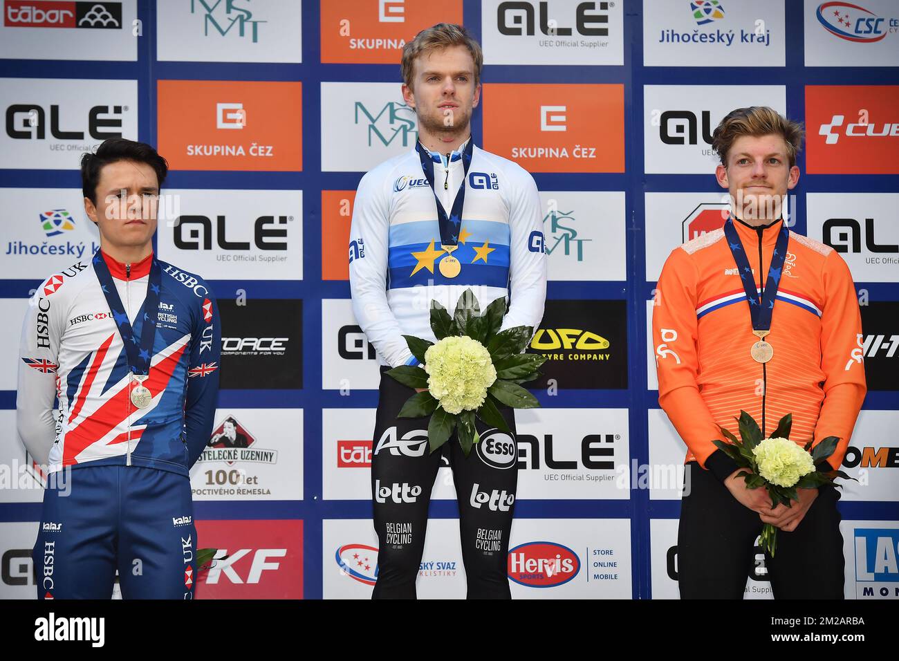 British Thomas Pidcock, Belgian Eli Iserbyt and Dutch Sieben Wouters ...