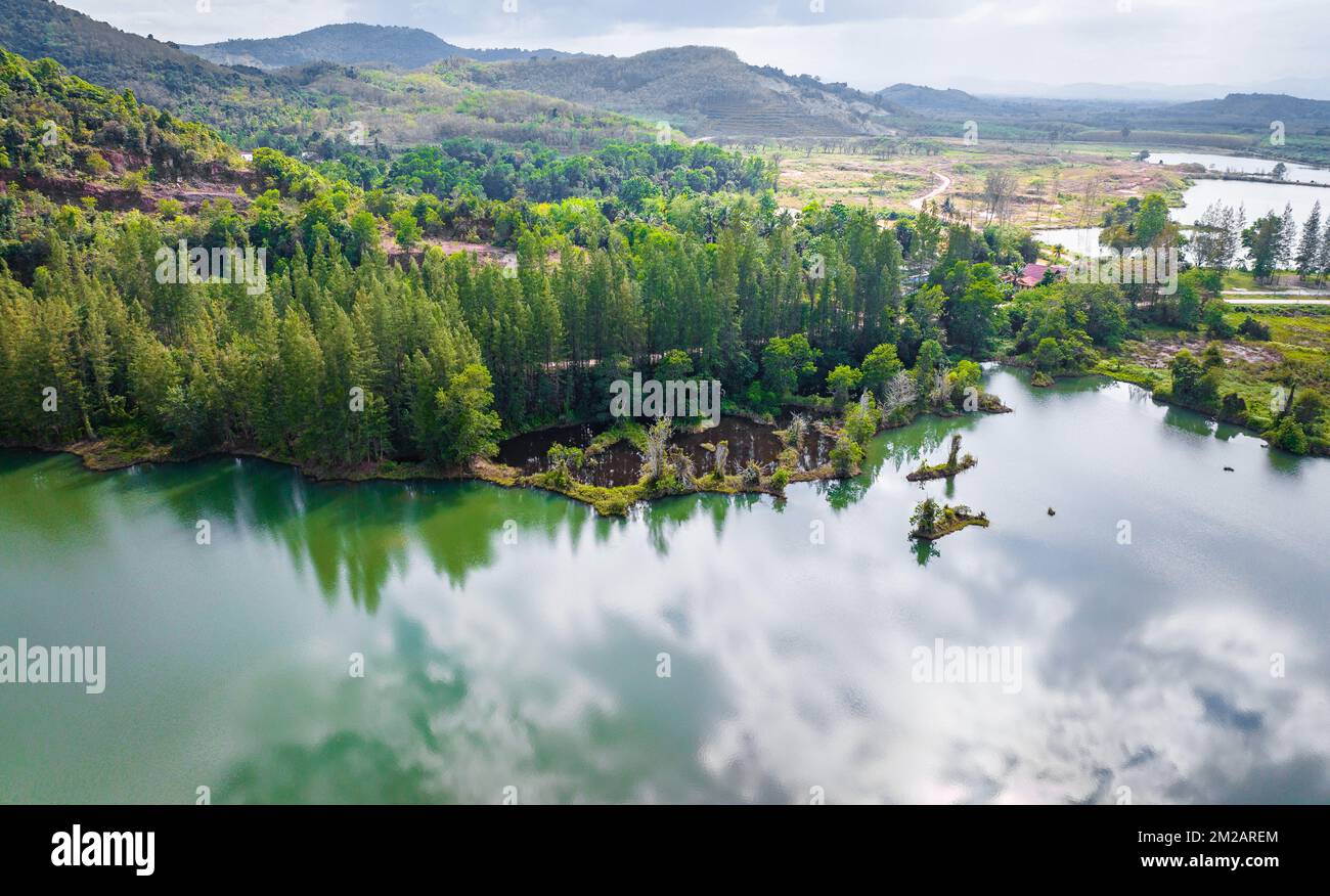 Aerial view of Liwong Lake in Songkhla, Thailand Stock Photo - Alamy