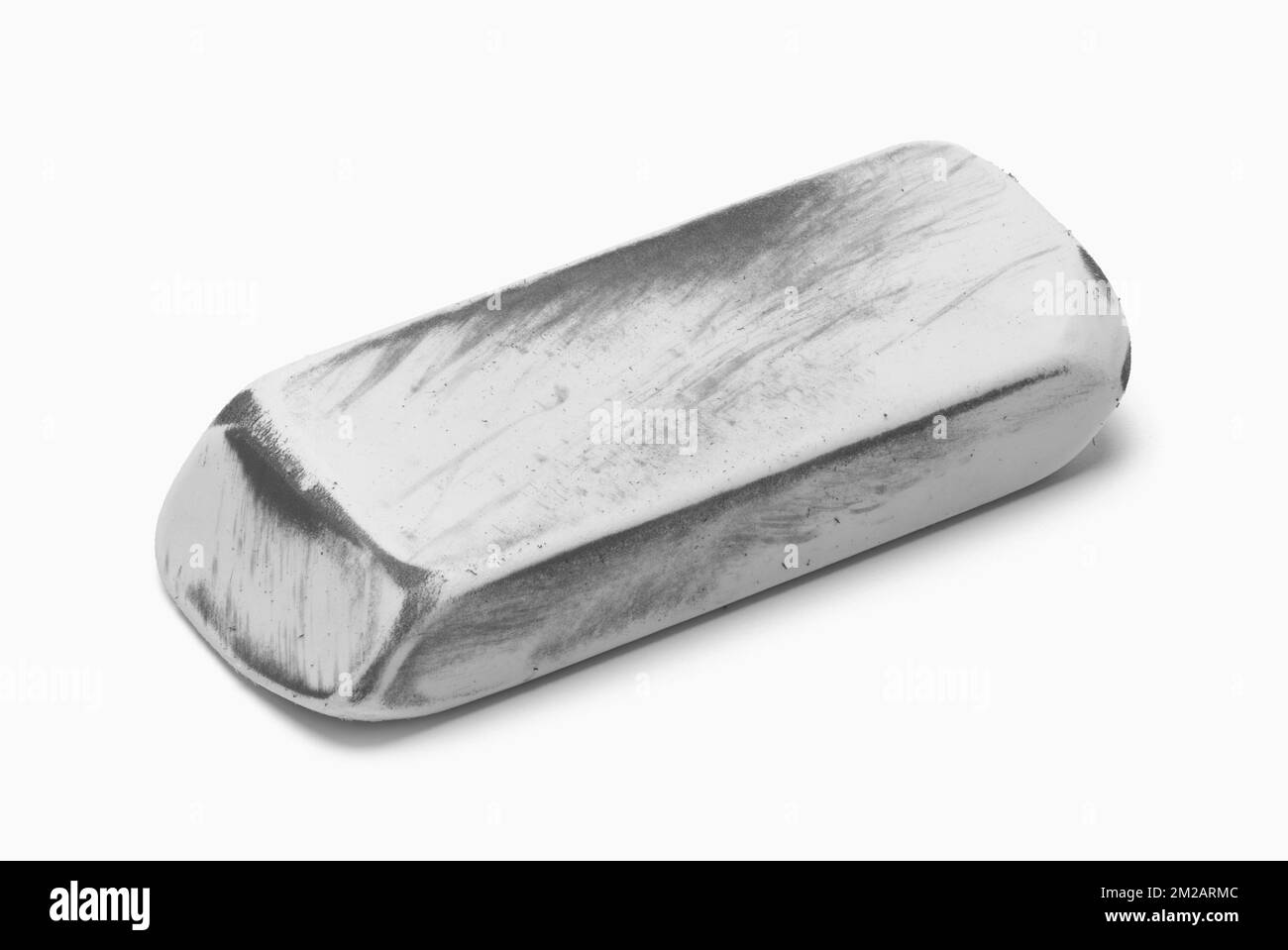 Old Worn White Eraser with Graphite Marks Cut Out Stock Photo - Alamy