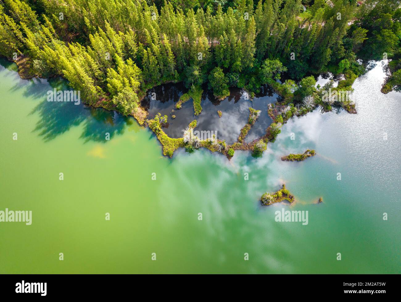 Aerial view of Liwong Lake in Songkhla, Thailand Stock Photo - Alamy