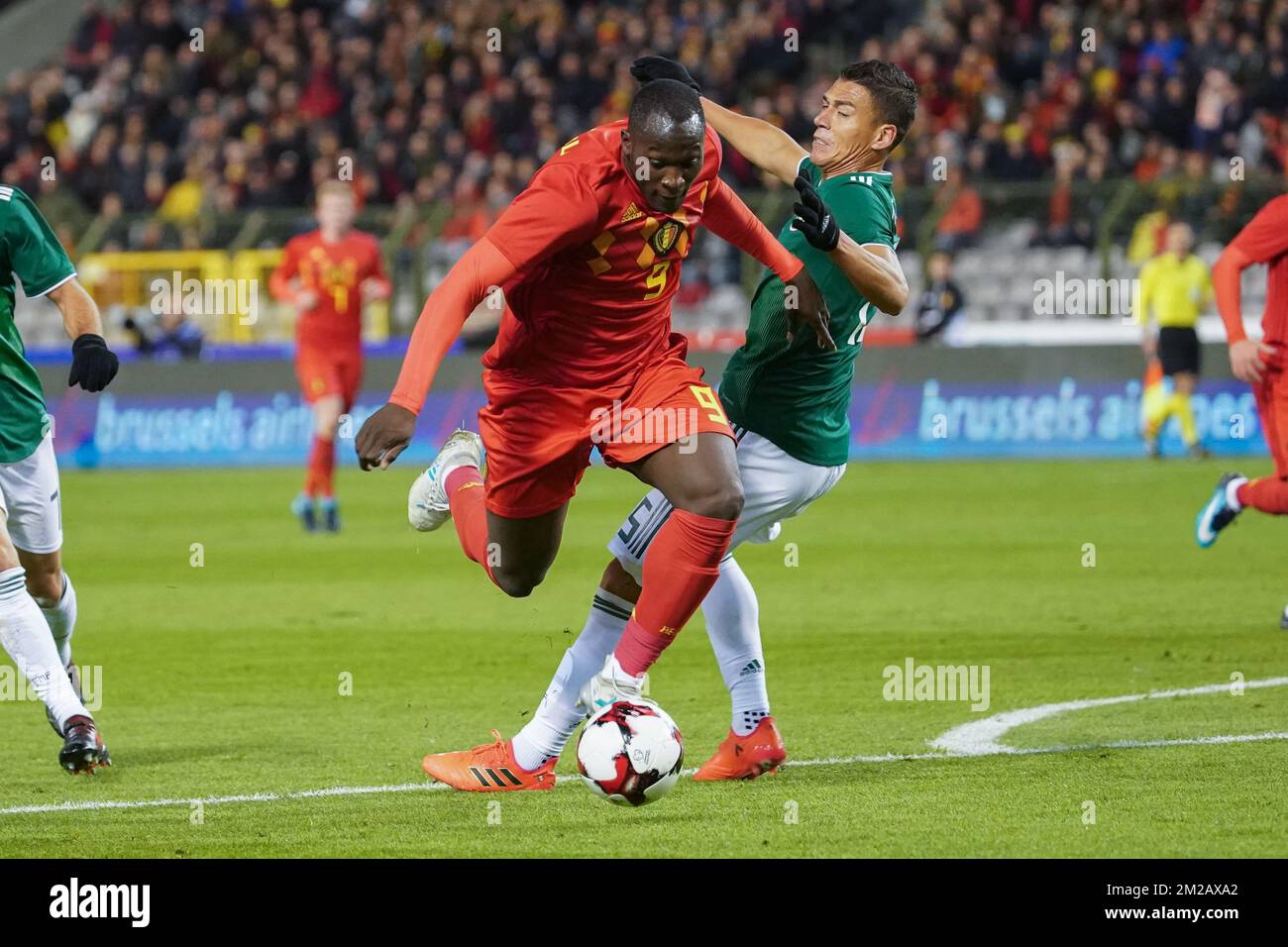 Belgium's Romelu Lukaku pictured in action during a friendly soccer ...
