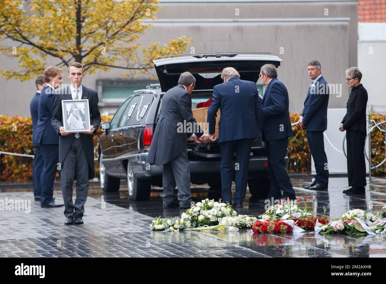 Illustration picture shows the funeral ceremony of Ann-Laure Decadt ...