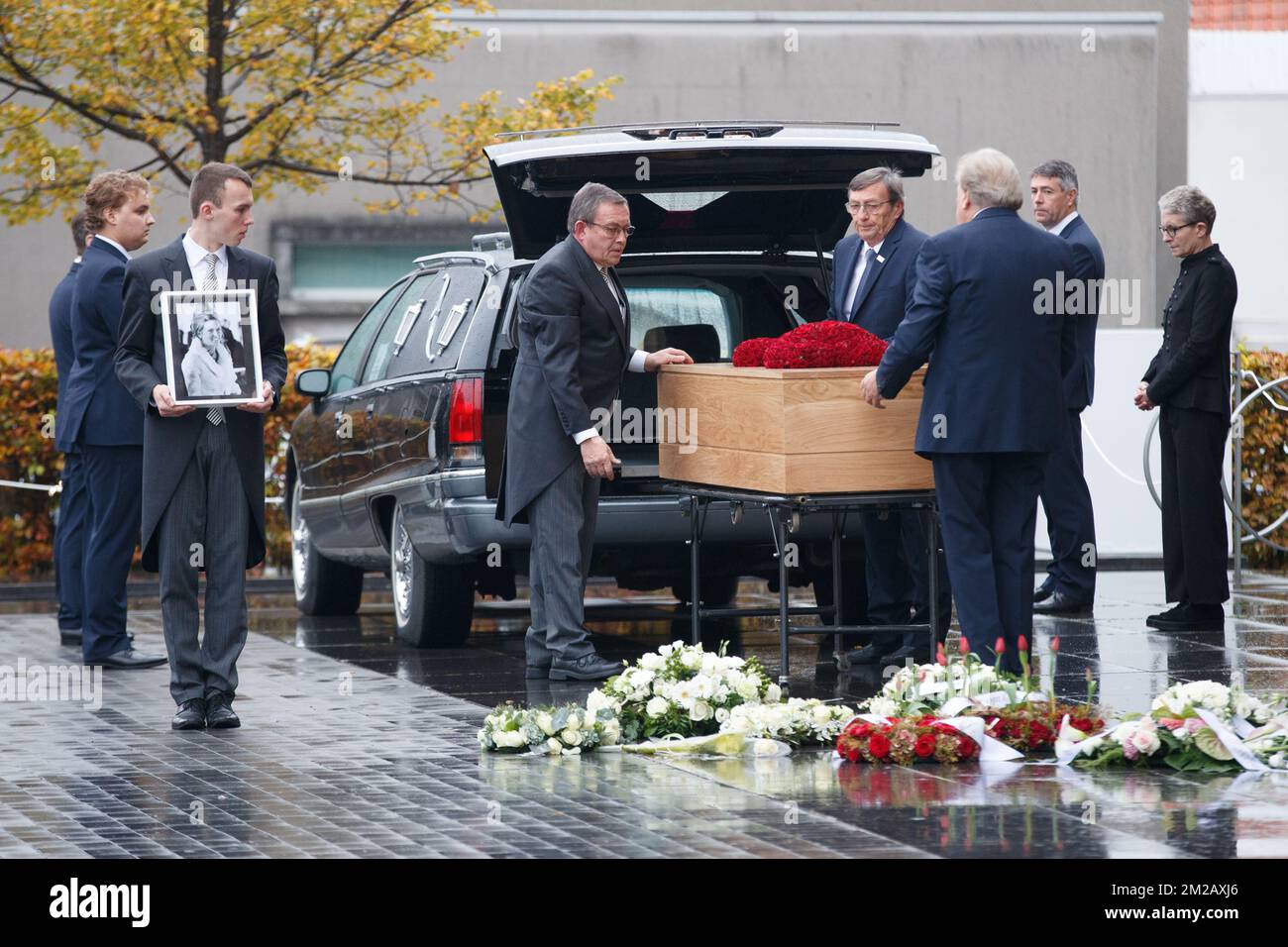 Illustration picture shows the funeral ceremony of Ann-Laure Decadt ...