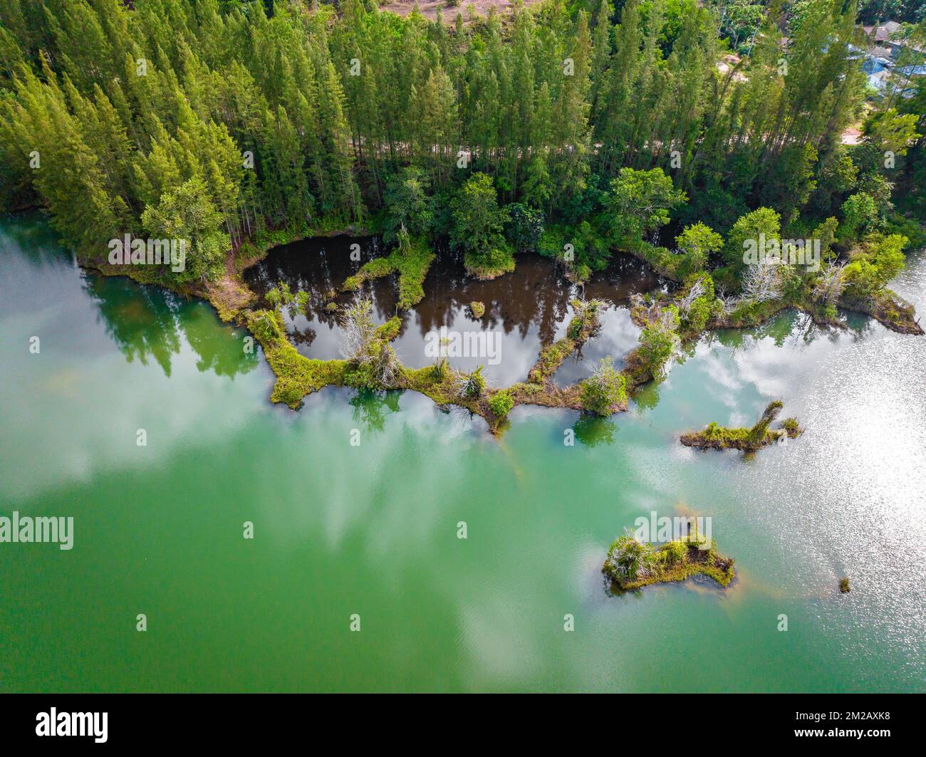 Aerial view of Liwong Lake in Songkhla, Thailand Stock Photo - Alamy