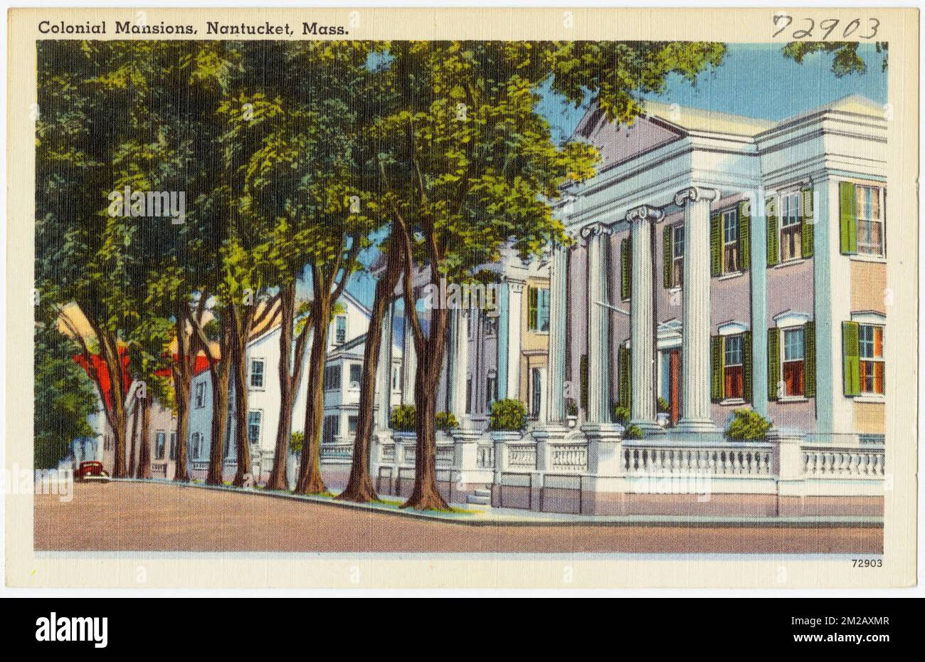 Colonial mansions, Nantucket, Mass. , Mansions, Tichnor Brothers ...