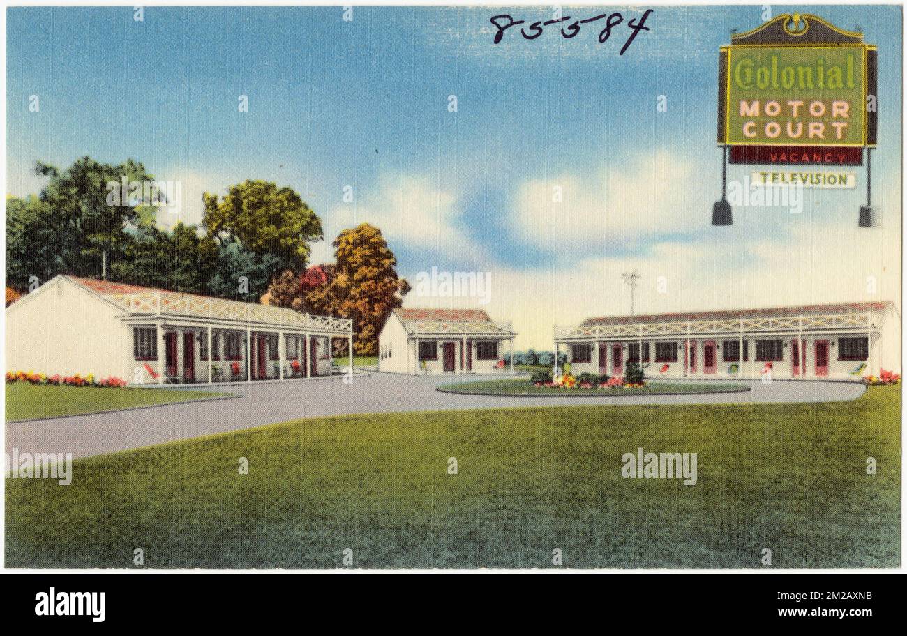 Colonial Motor Court , Motels, Tichnor Brothers Collection, postcards ...