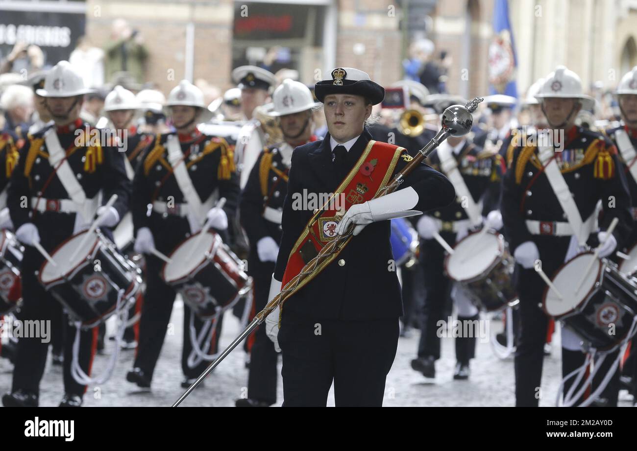 Illustration picture shows the Last Post ceremony at the Commonwealth ...