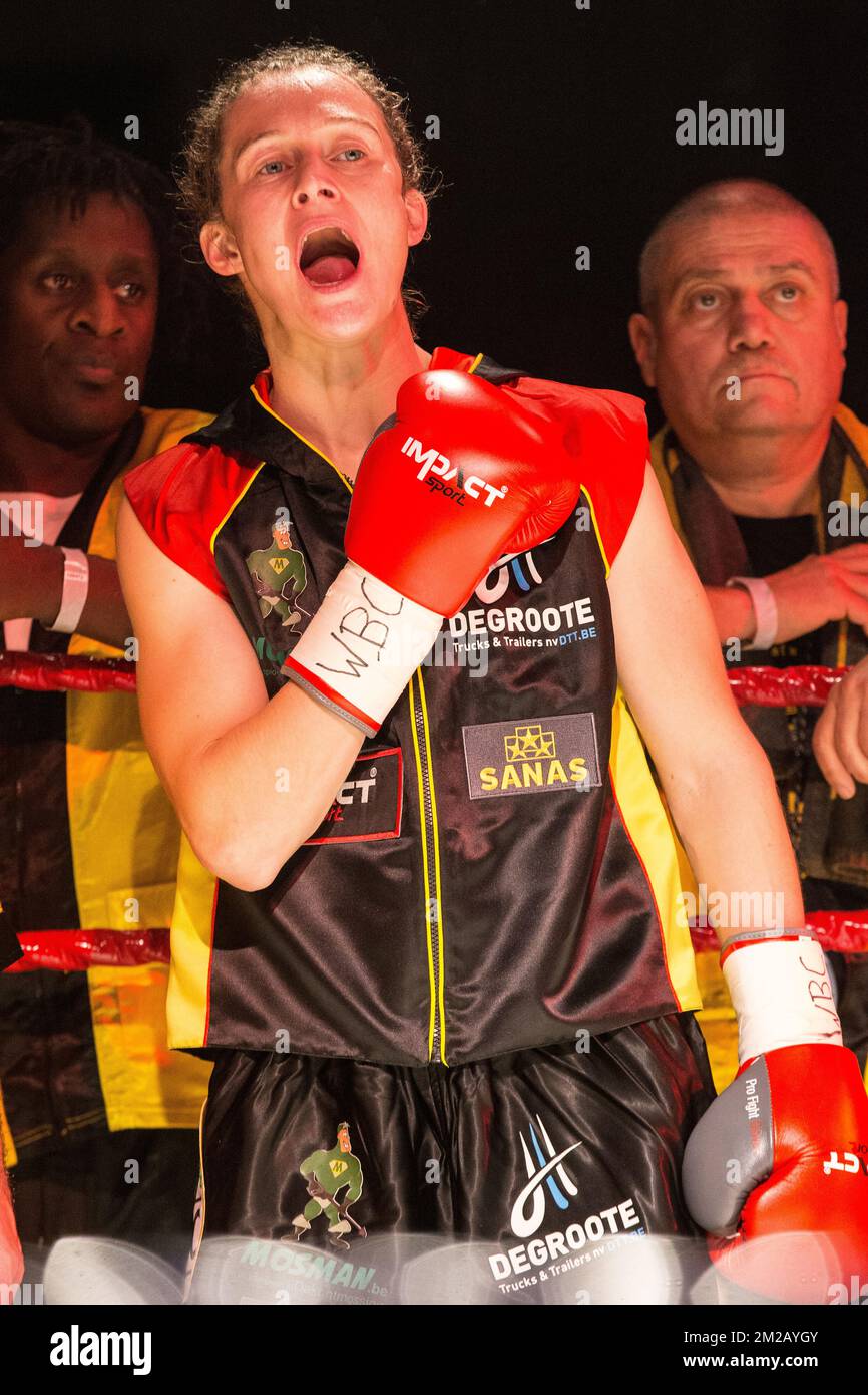 Belgian Delfine Persoon pictured ahead of the boxing fight between ...