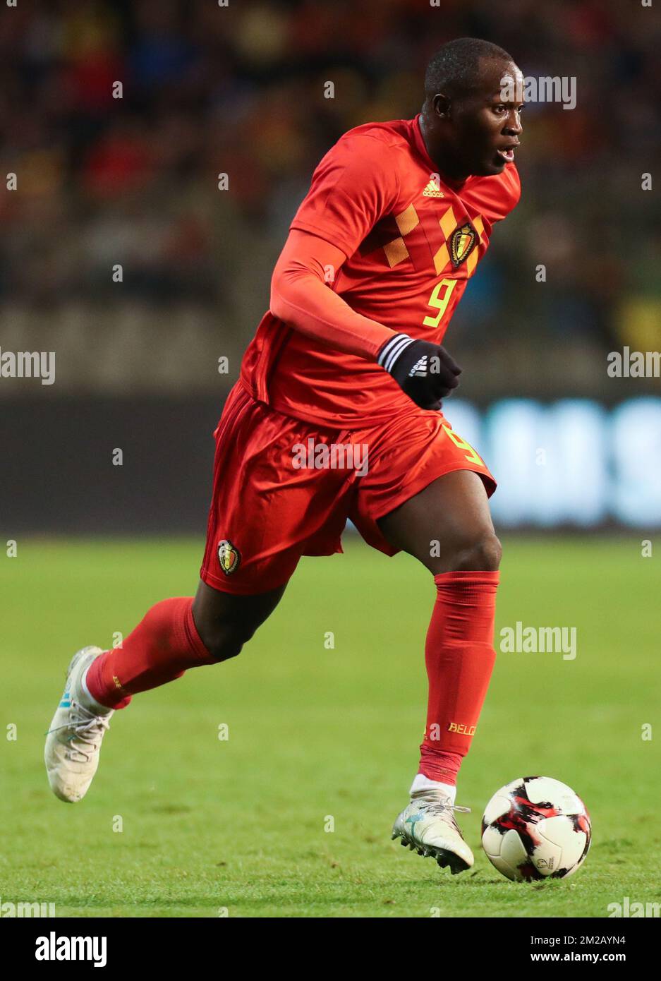 Belgium's Romelu Lukaku pictured in action during a friendly soccer ...