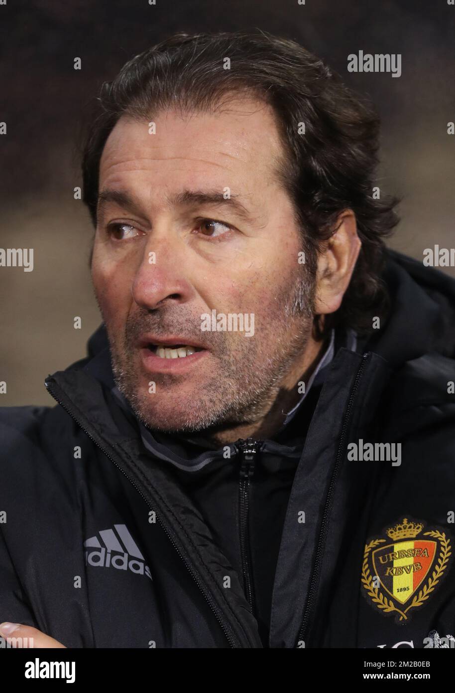 Belgium's goalkeeper coach Inaki Bergara pictured at the start of a ...