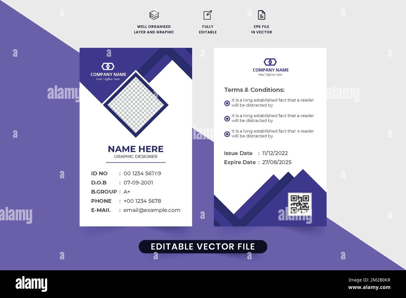 Print ready identity card design for business or academic organizations ...
