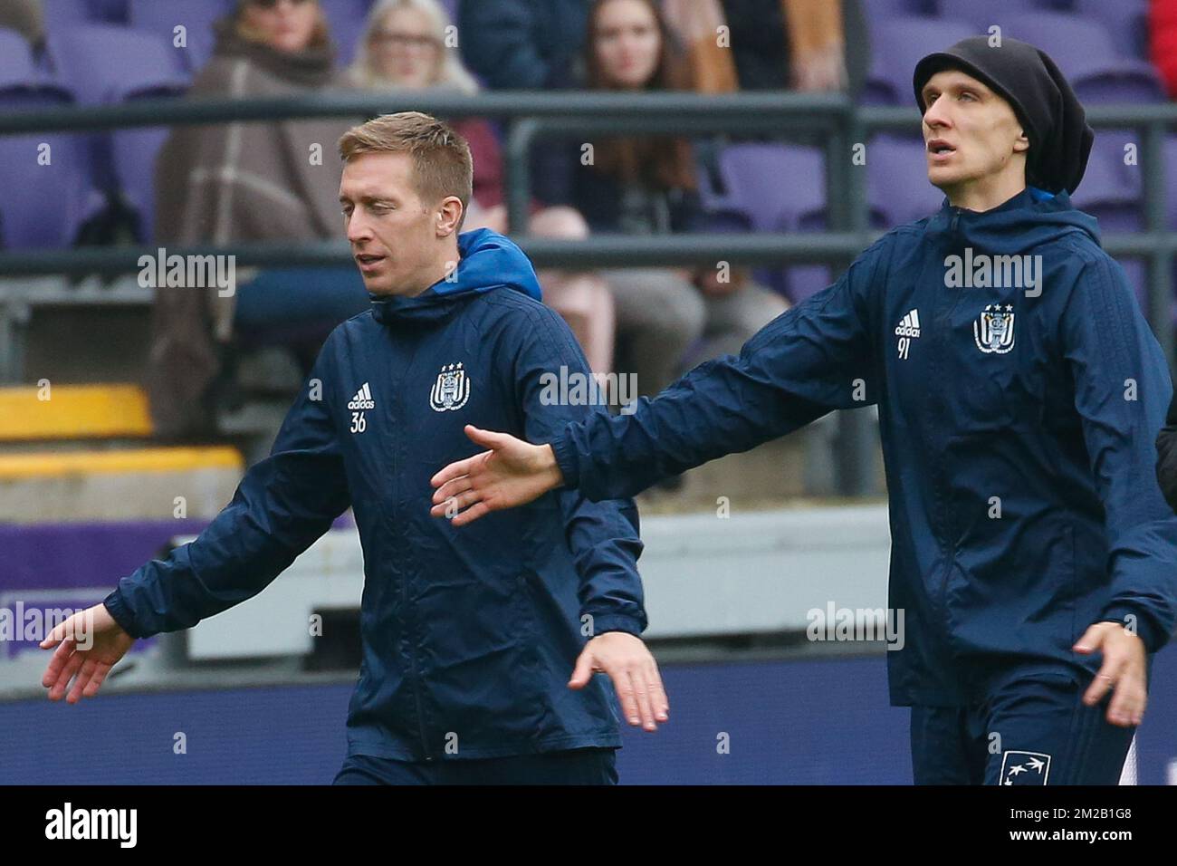 Anderlecht's Robert Beric and Anderlecht's Lukasz Teodorczyk pictured ...