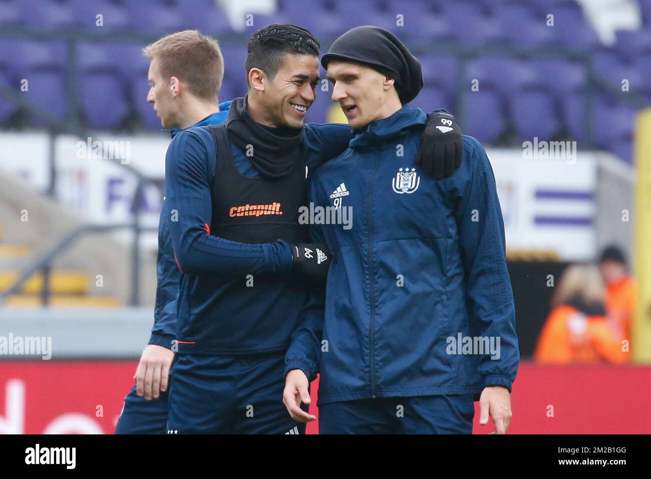 Anderlecht's Hamdi Harbaoui and Anderlecht's Lukasz Teodorczyk pictured ...