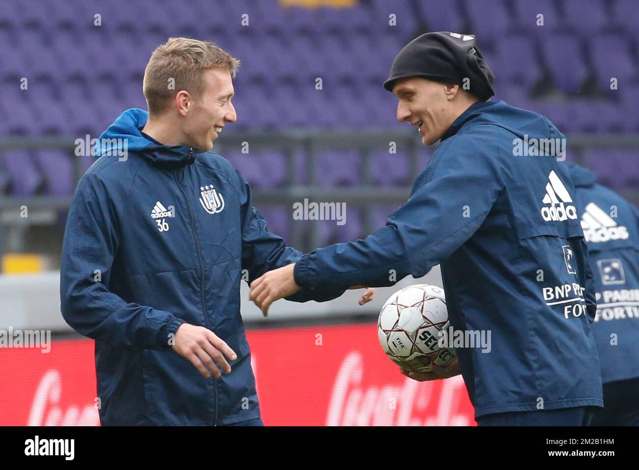 Anderlecht's Robert Beric and Anderlecht's Lukasz Teodorczyk pictured ...