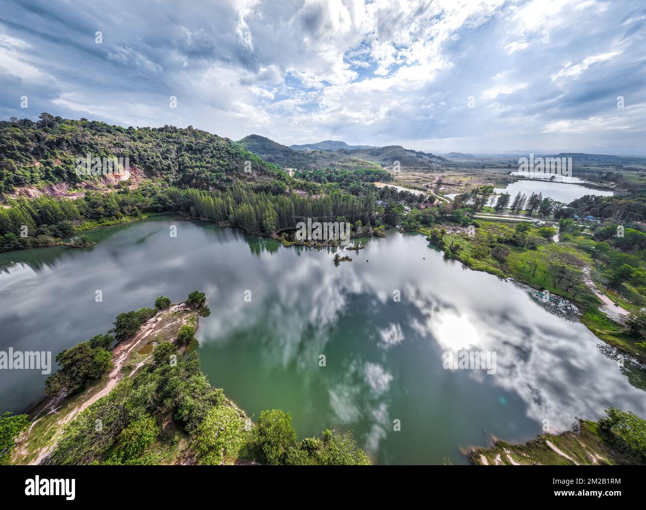 Aerial view of Liwong Lake in Songkhla, Thailand Stock Photo - Alamy