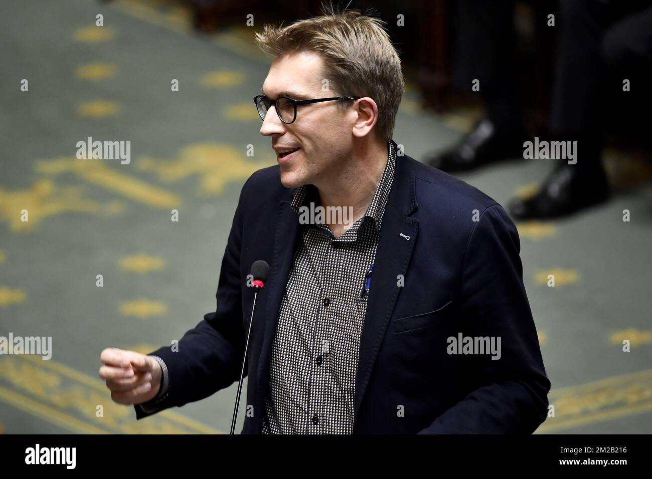 CD&V's Franky Demon pictured during a plenary session of the Chamber at ...