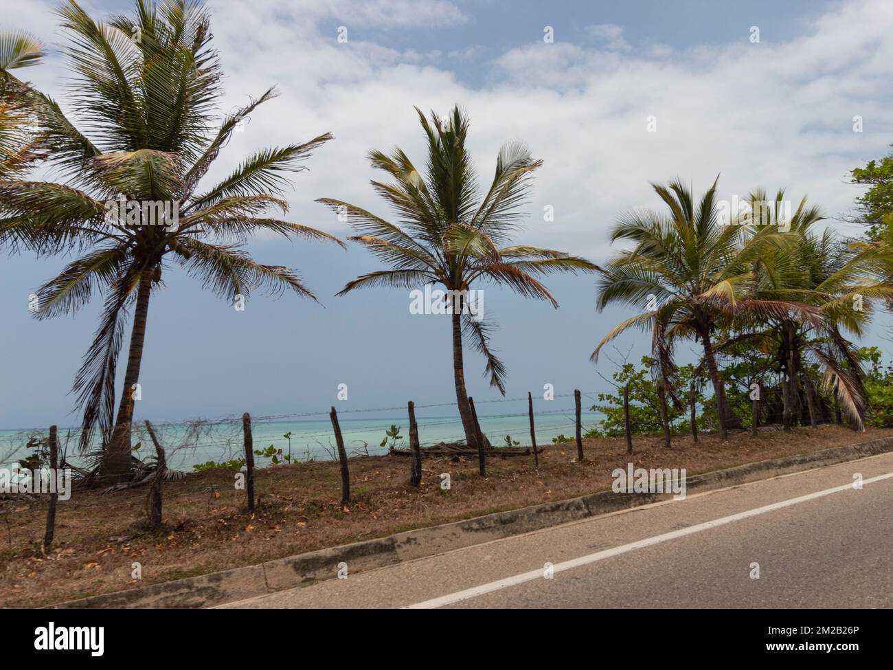 Colombian Sun Route highway landscape viewed from a bus Stock Photo - Alamy