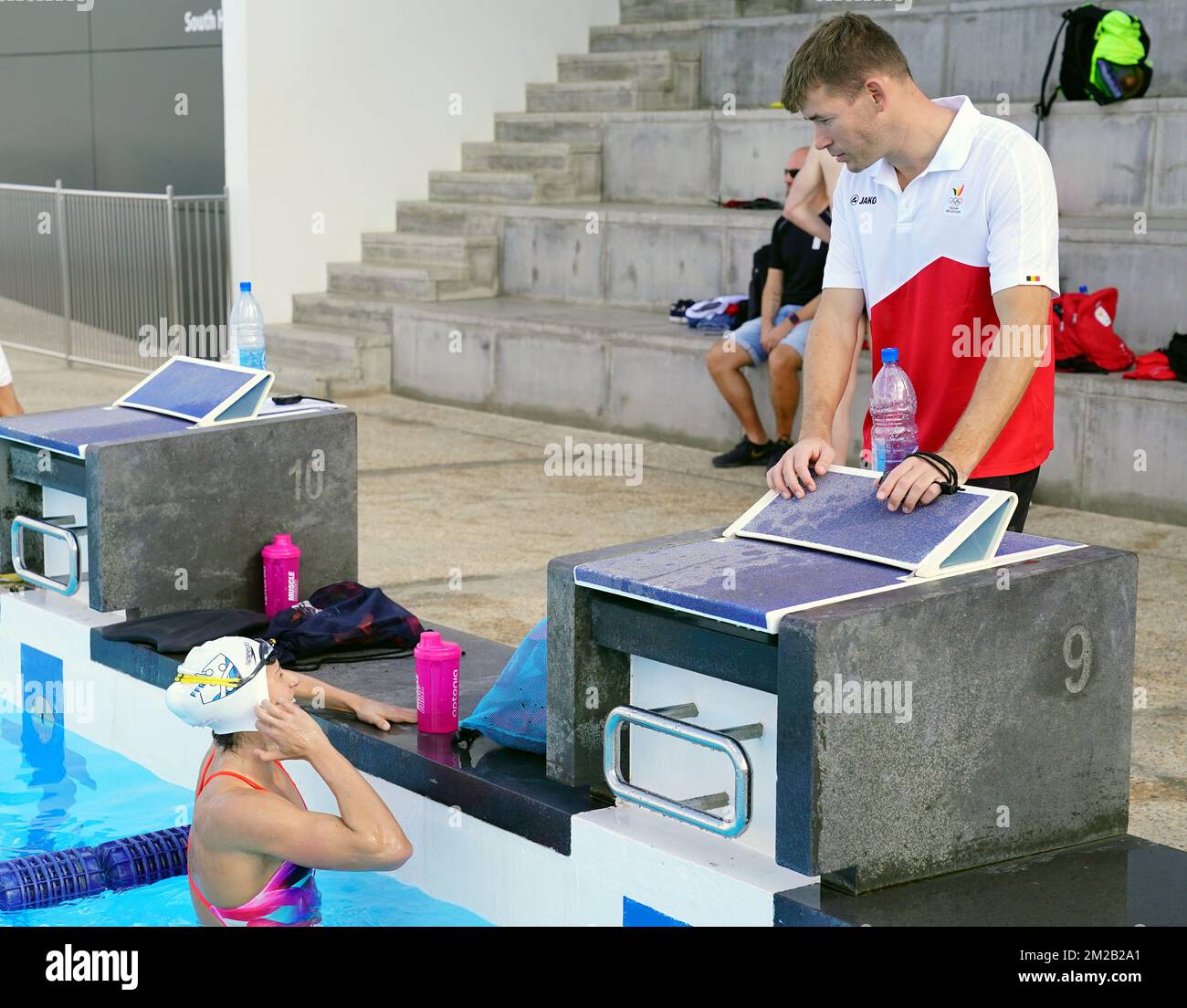 Belgian Swimmer Valentine Dumont and Belgian Swimming Coach Ronald ...