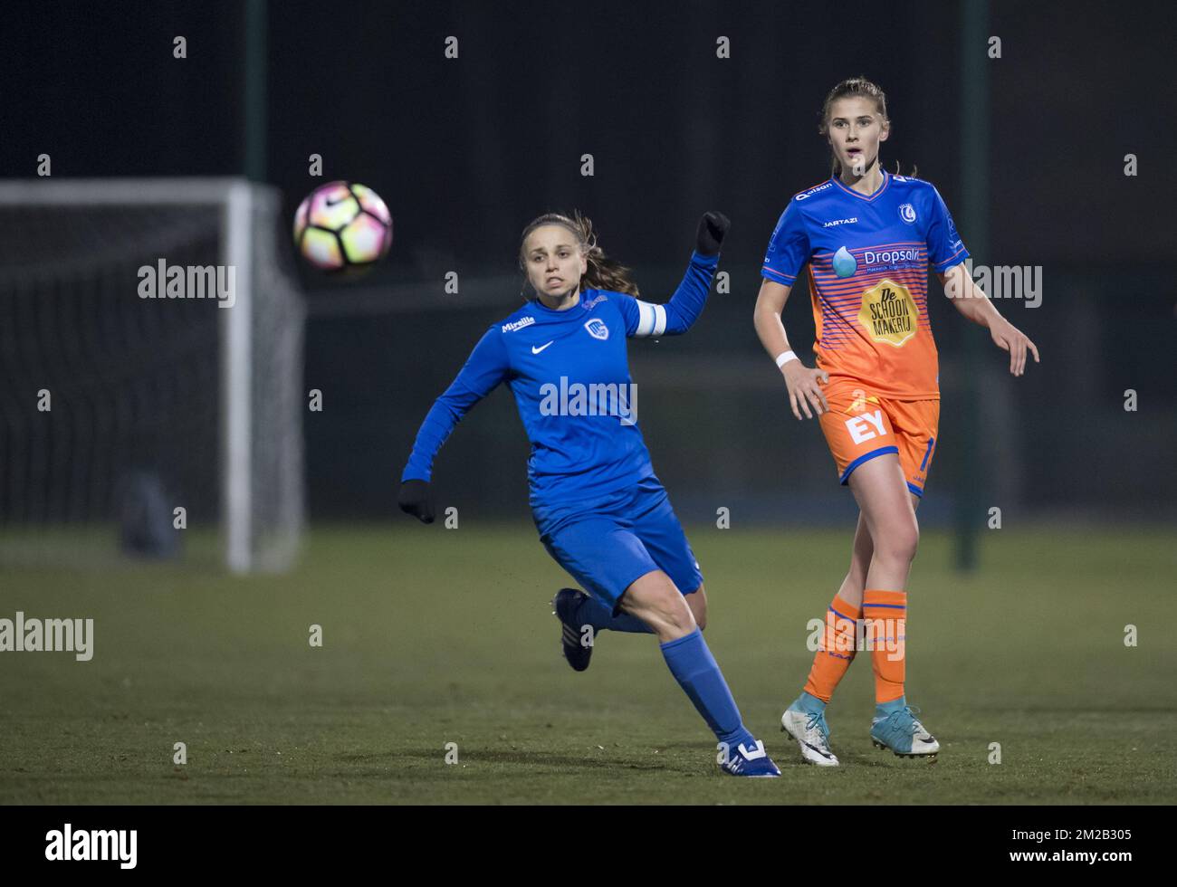 Gent's Marie Minnaert fights for the ball during a superligue game ...