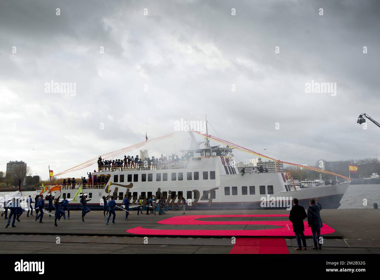 The boat of Sinterklaas pictured during the arrival of Sinterklaas in ...