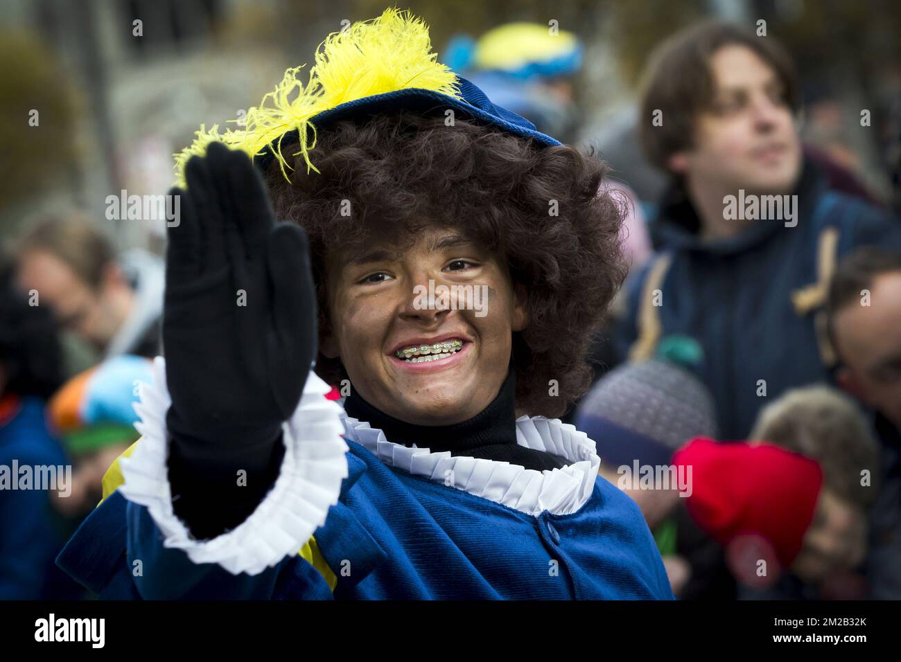 Black Pete (Zwarte Piet - Pere Fouettard) pictured during the arrival ...
