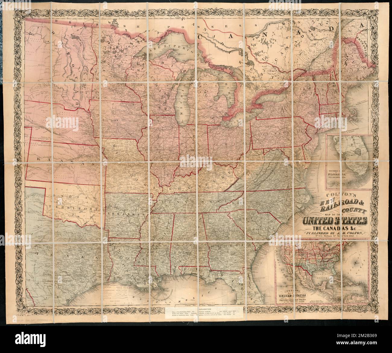 Colton's new railroad & county map of the United States, the Canadas &c ...