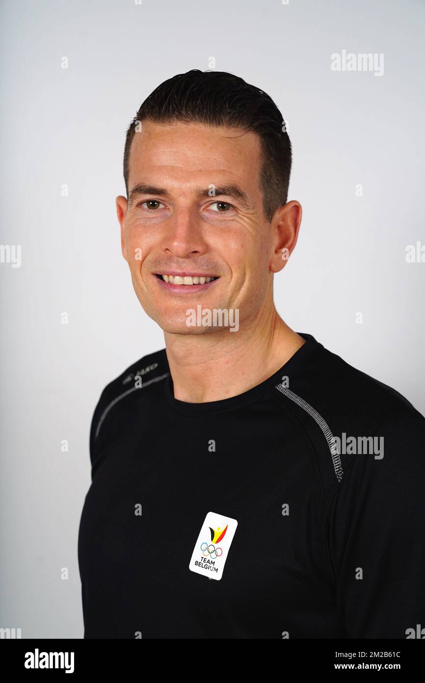 Yachting Physical Coach Gregoire Litt poses for the photographer during ...