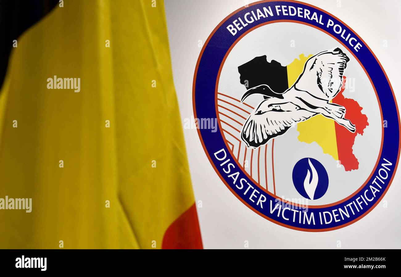 Illustration picture shows the logo of 'Belgian federal police disaster ...