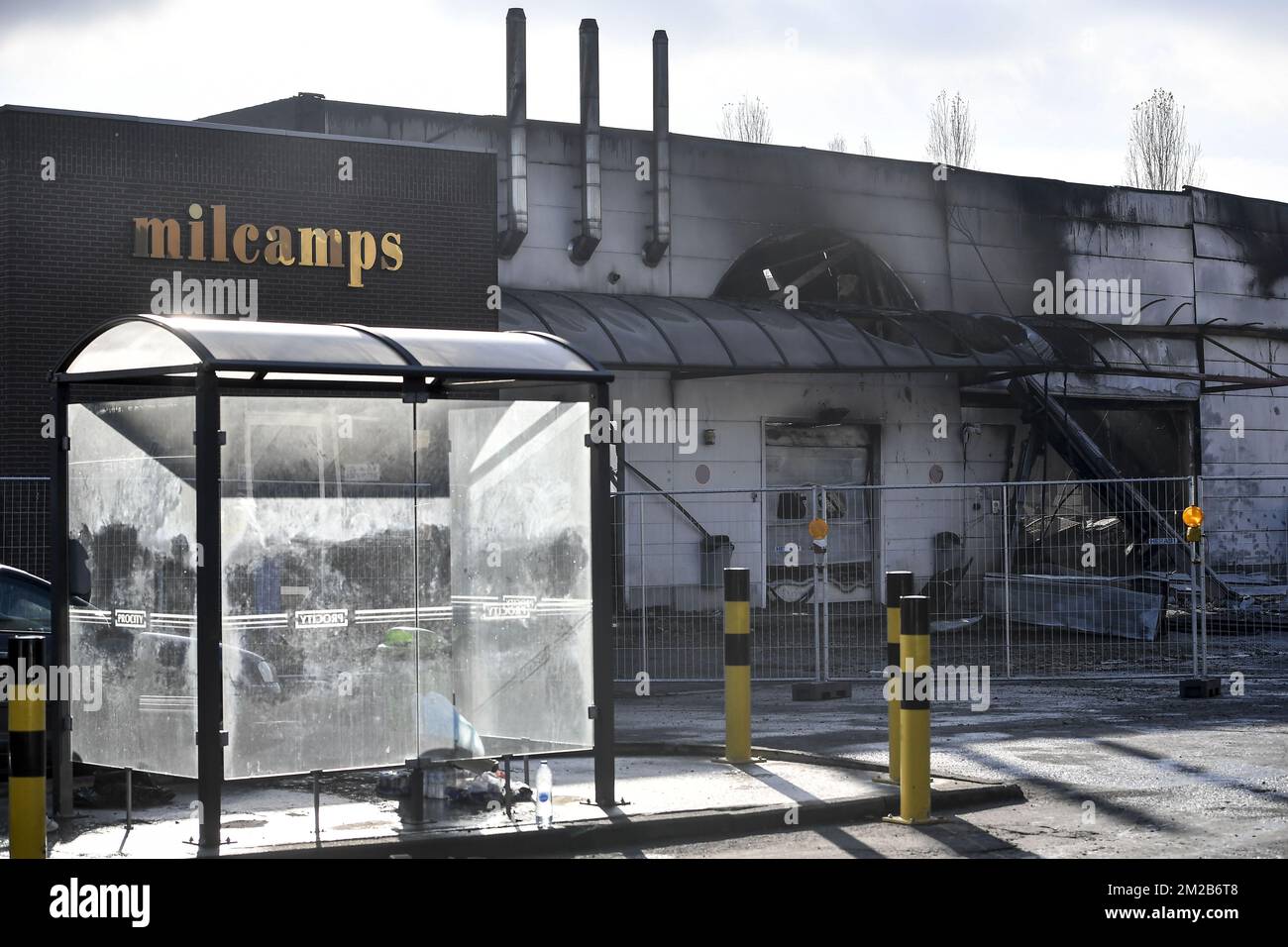 Illustration picture shows the remains after a fire completely ...