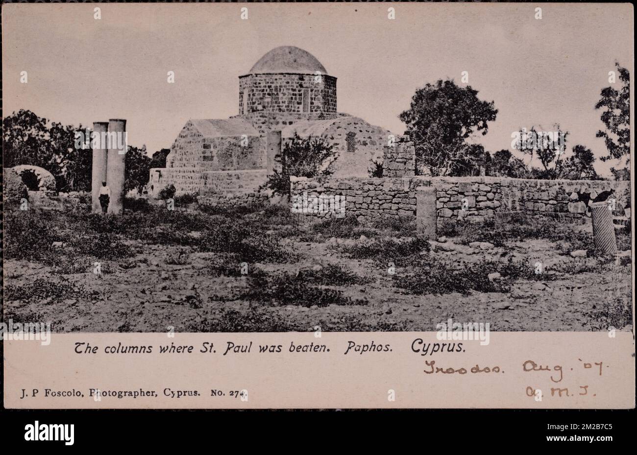 The columns where St. Paul was beaten. Paphos, Cyprus , Archaeological ...
