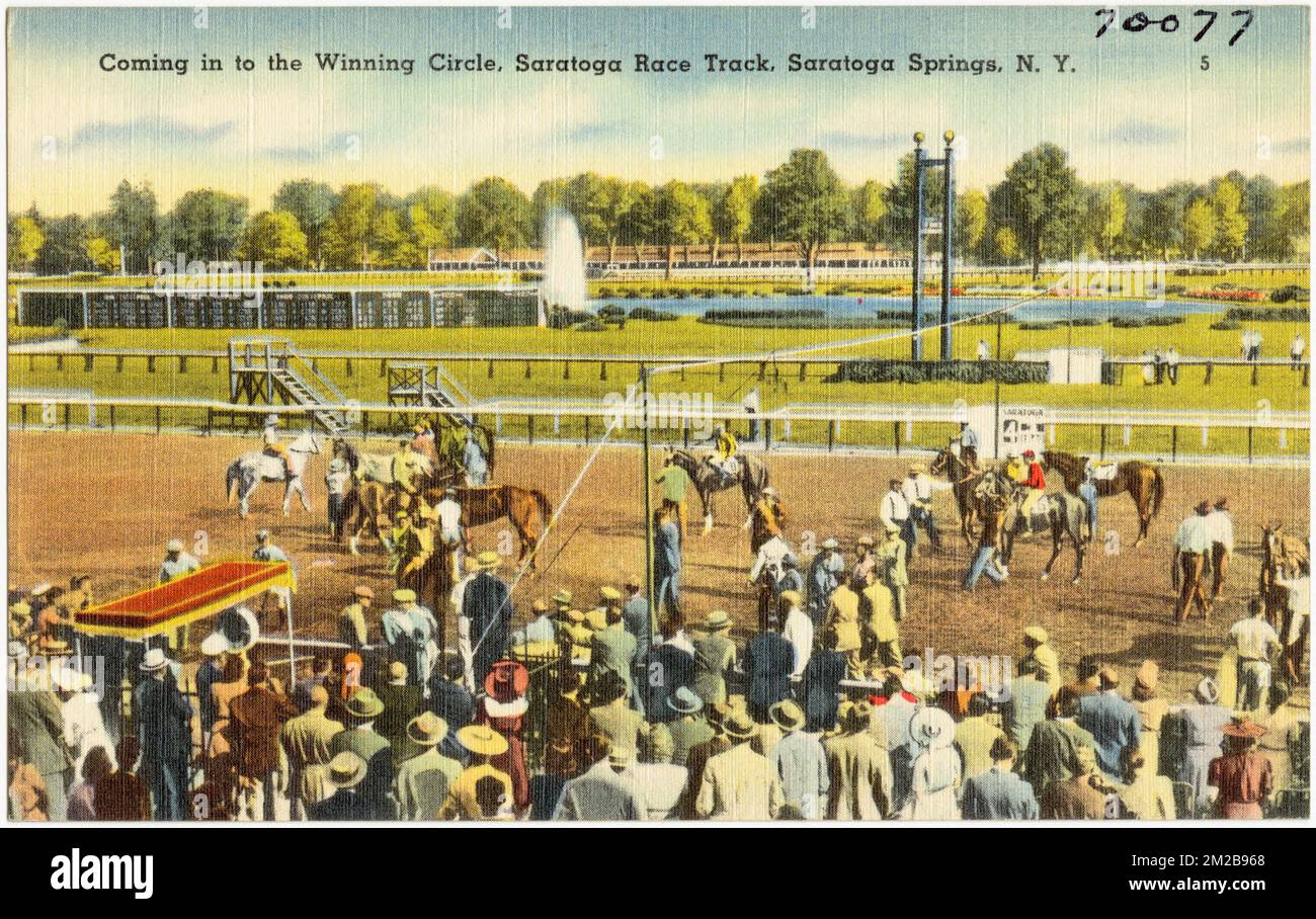 Coming in to the winning circle, Saratoga Race Track, Saratoga Springs ...