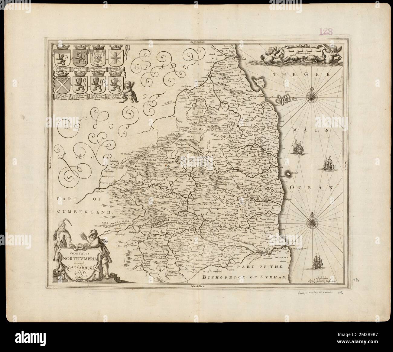 Comitatus Northumbria vernacule Northumber Land , Northumberland ...