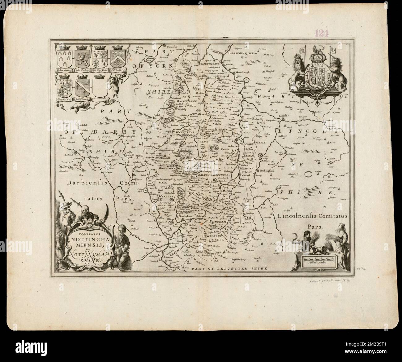 Comitatus Nottinghamiensis : sive Nottingham Shire , Nottinghamshire ...