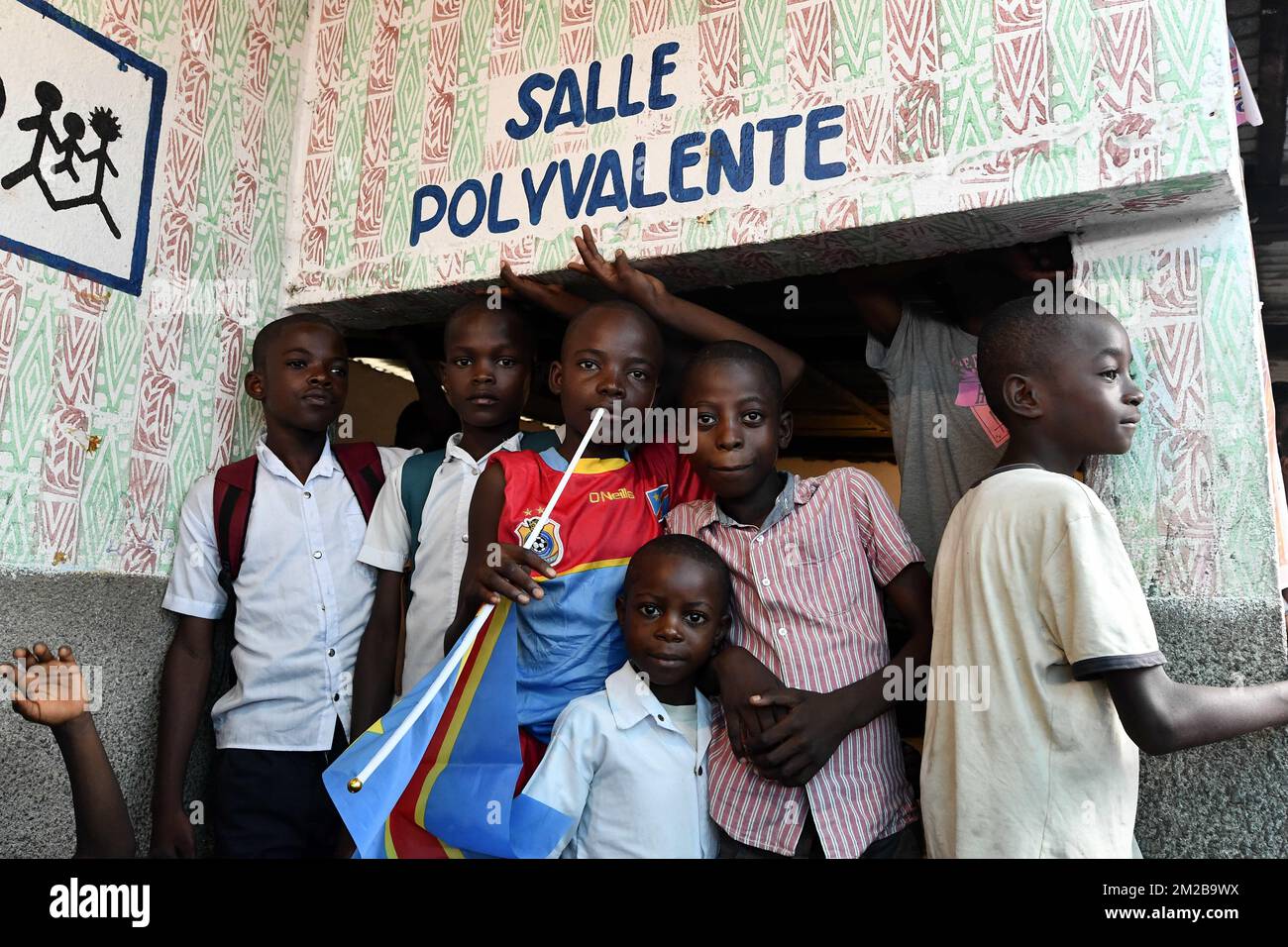 Illustration shows kids in marge of the inauguration of the Belgian ...