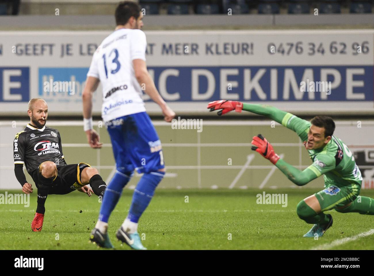 Lokeren's Robin Soder scores a goal during a Croky Cup 1/8 final game ...
