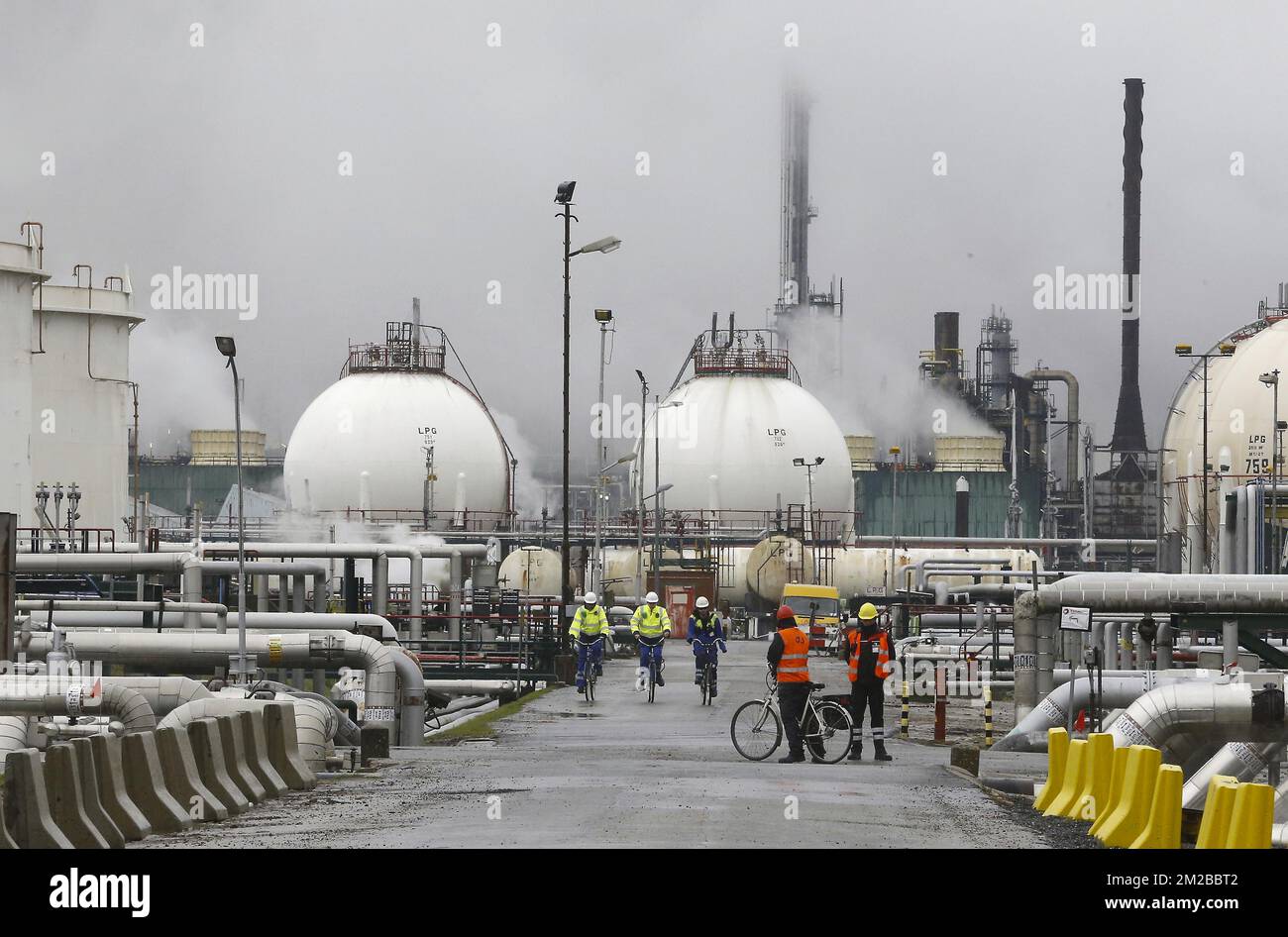 Illustration picture shows the refinery plant during a ceremony to open ...
